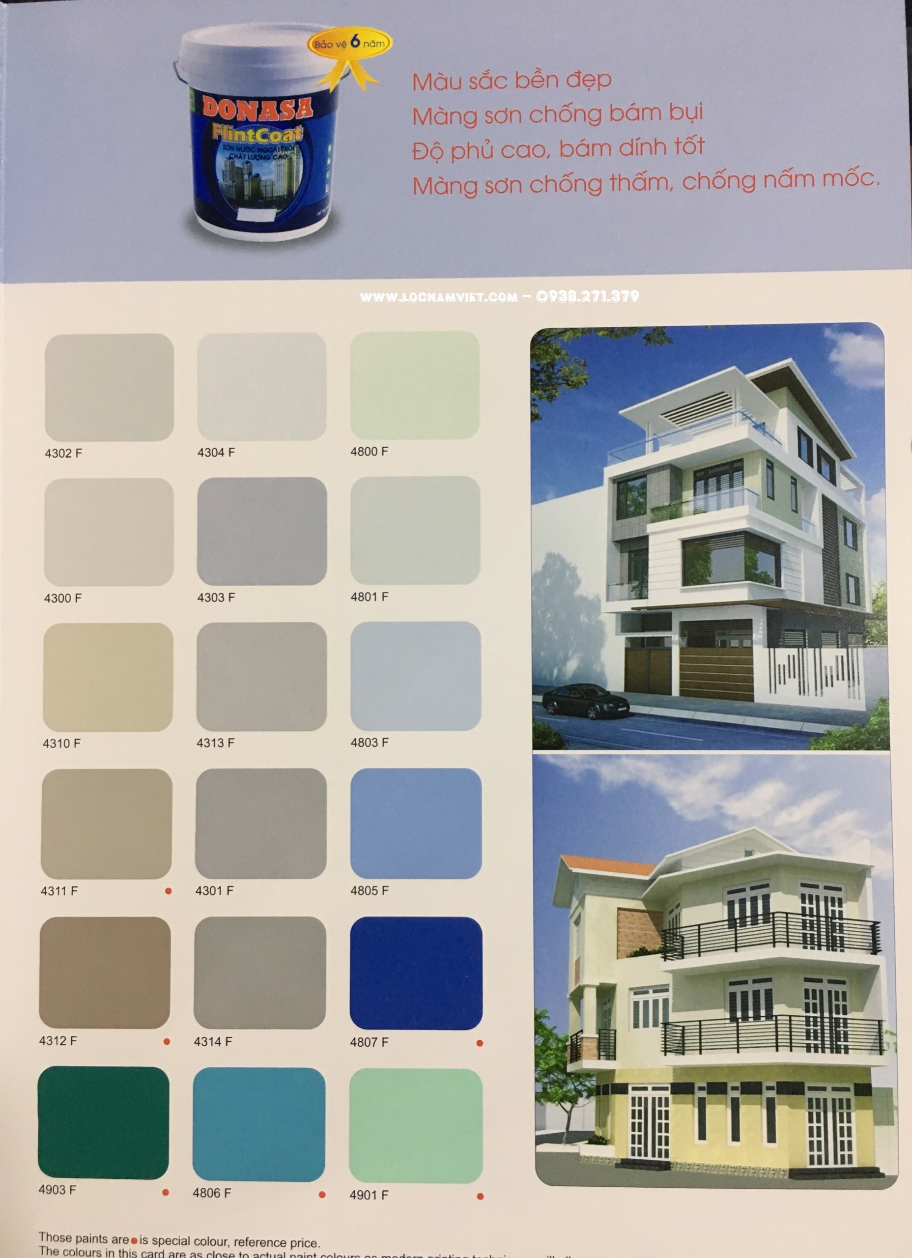 Bảng Màu Sơn Nước DONASA FlintCoat – VẬT LIỆU CÔNG TRÌNH