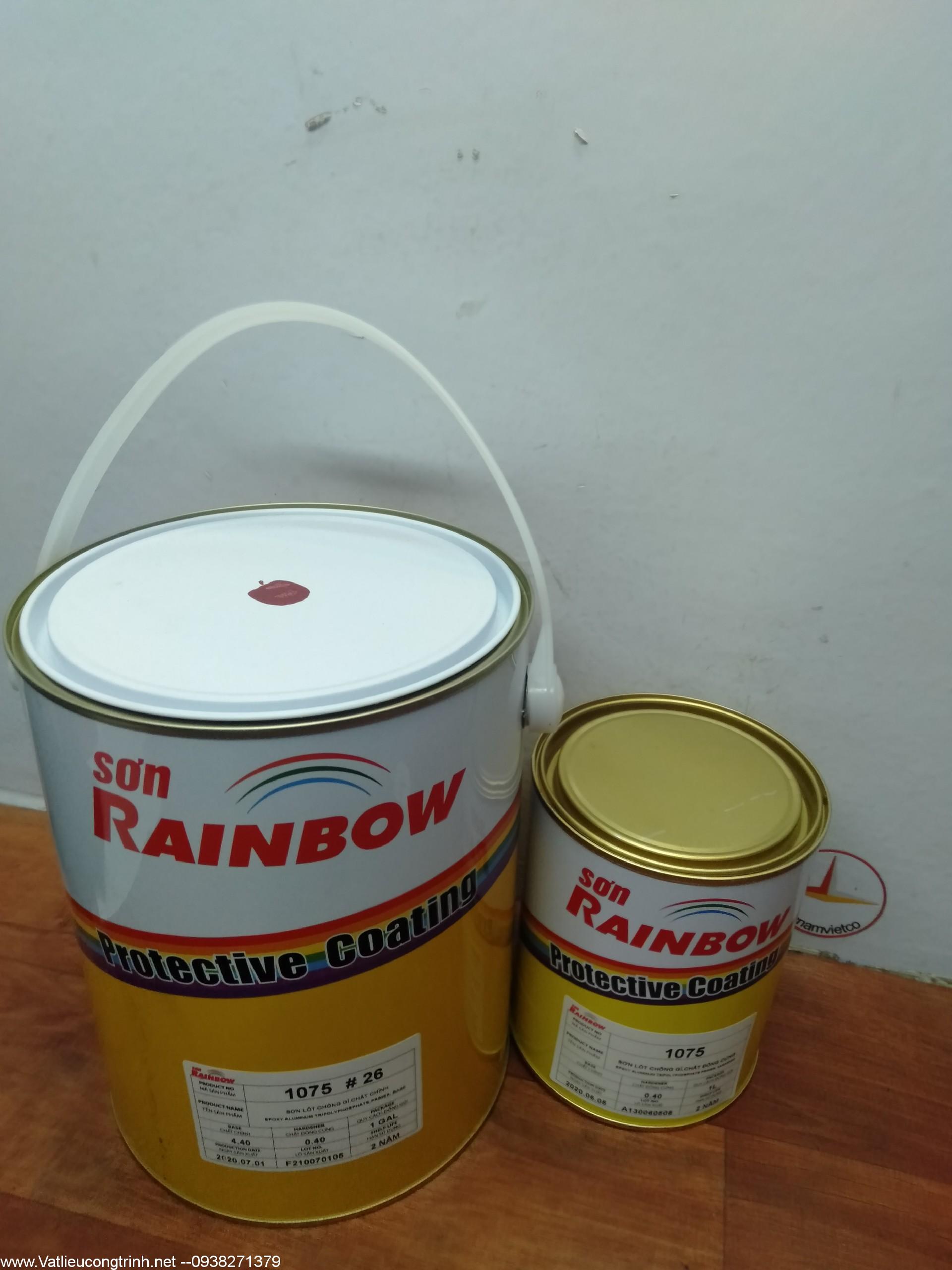 Sơn Epoxy Rainbow 1075 – Sơn lót chống rỉ màu nâu 4L – VẬT LIỆU CÔNG TRÌNH