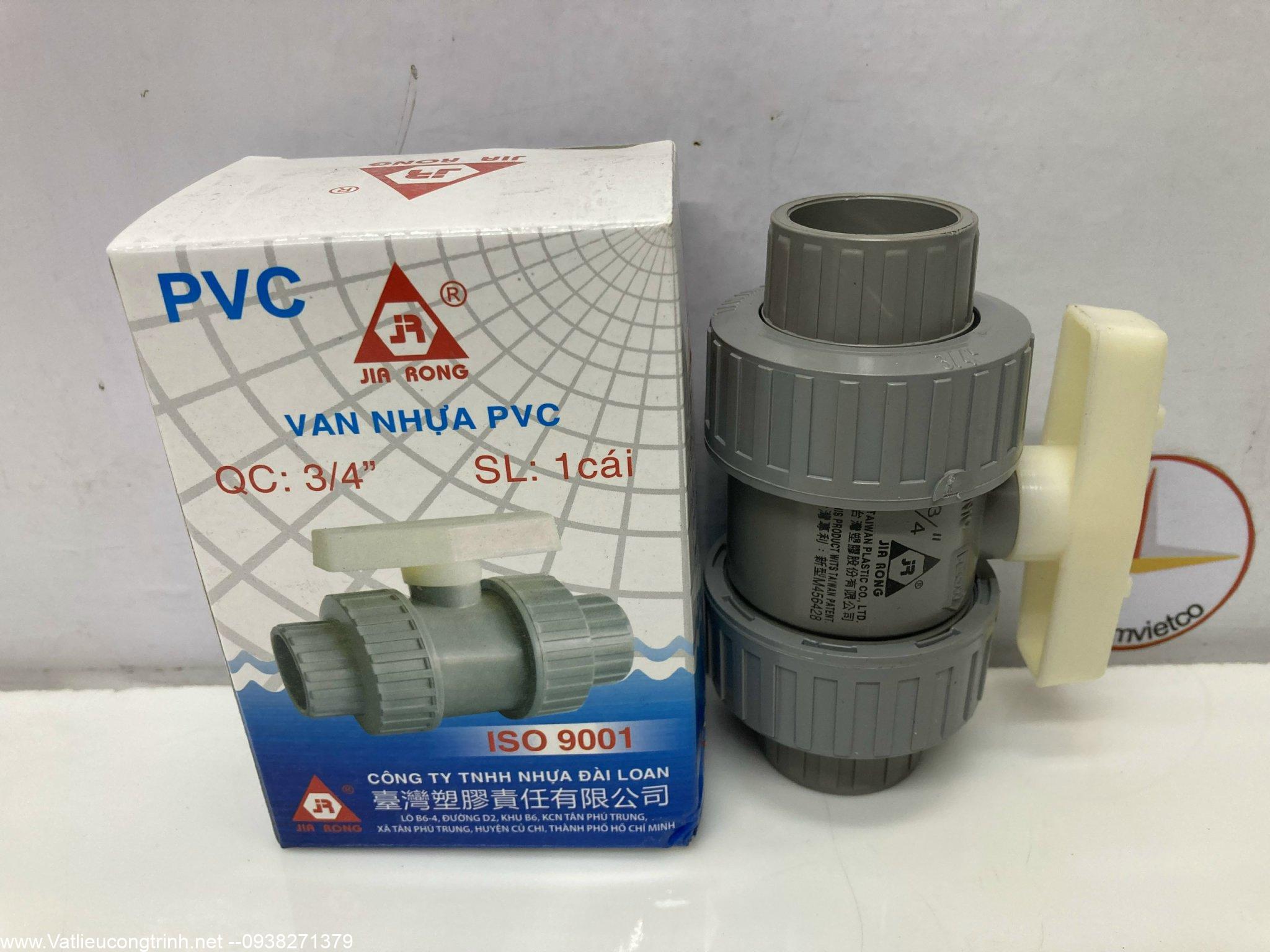 Van nhựa 2 đầu rắcco Jiarong 27 (3/4”)_UB006 – VẬT LIỆU CÔNG TRÌNH