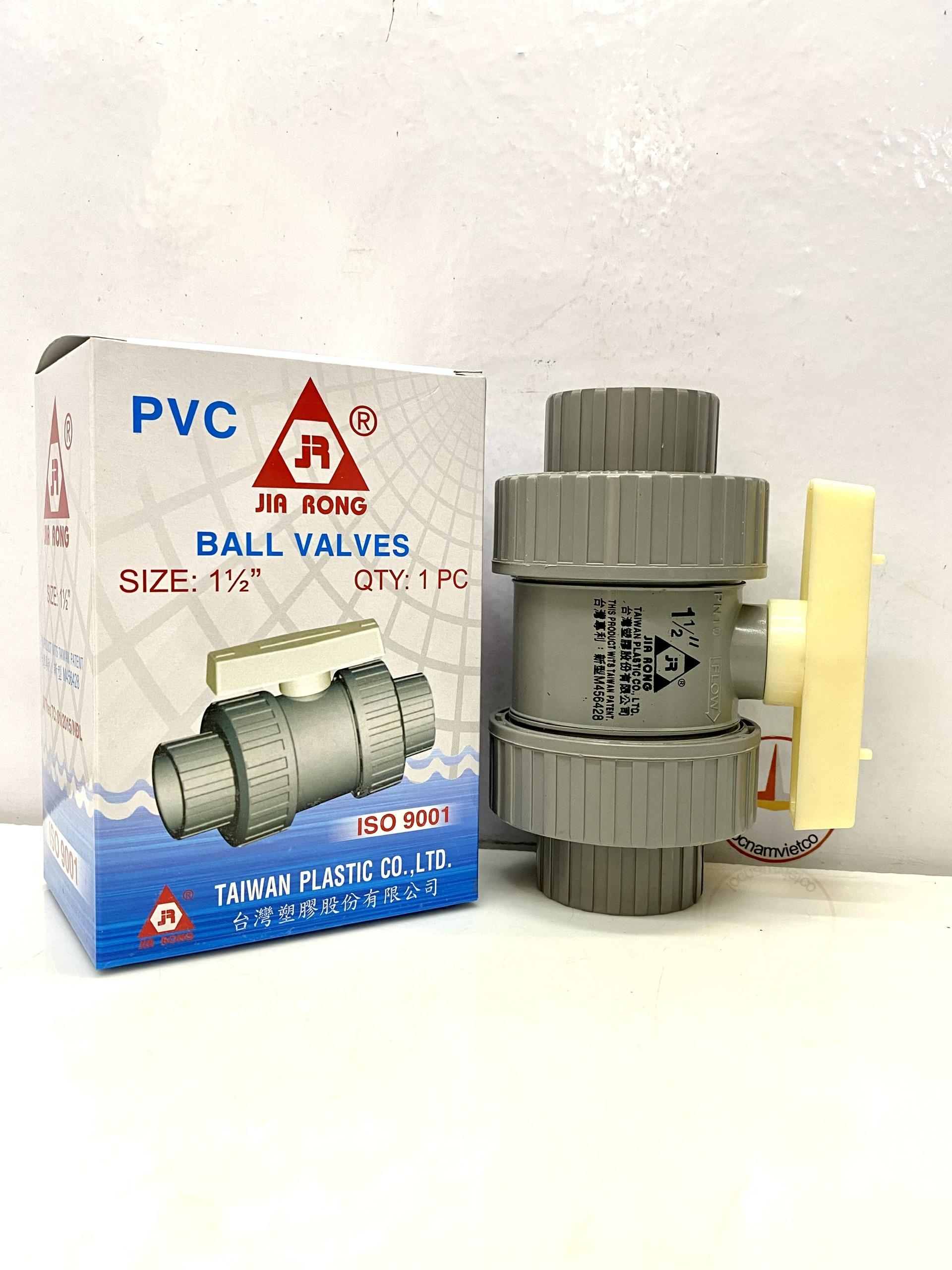 Van nhựa 2 đầu rắcco Jiarong 49 (1 1/2”)_UB015 – VẬT LIỆU CÔNG TRÌNH