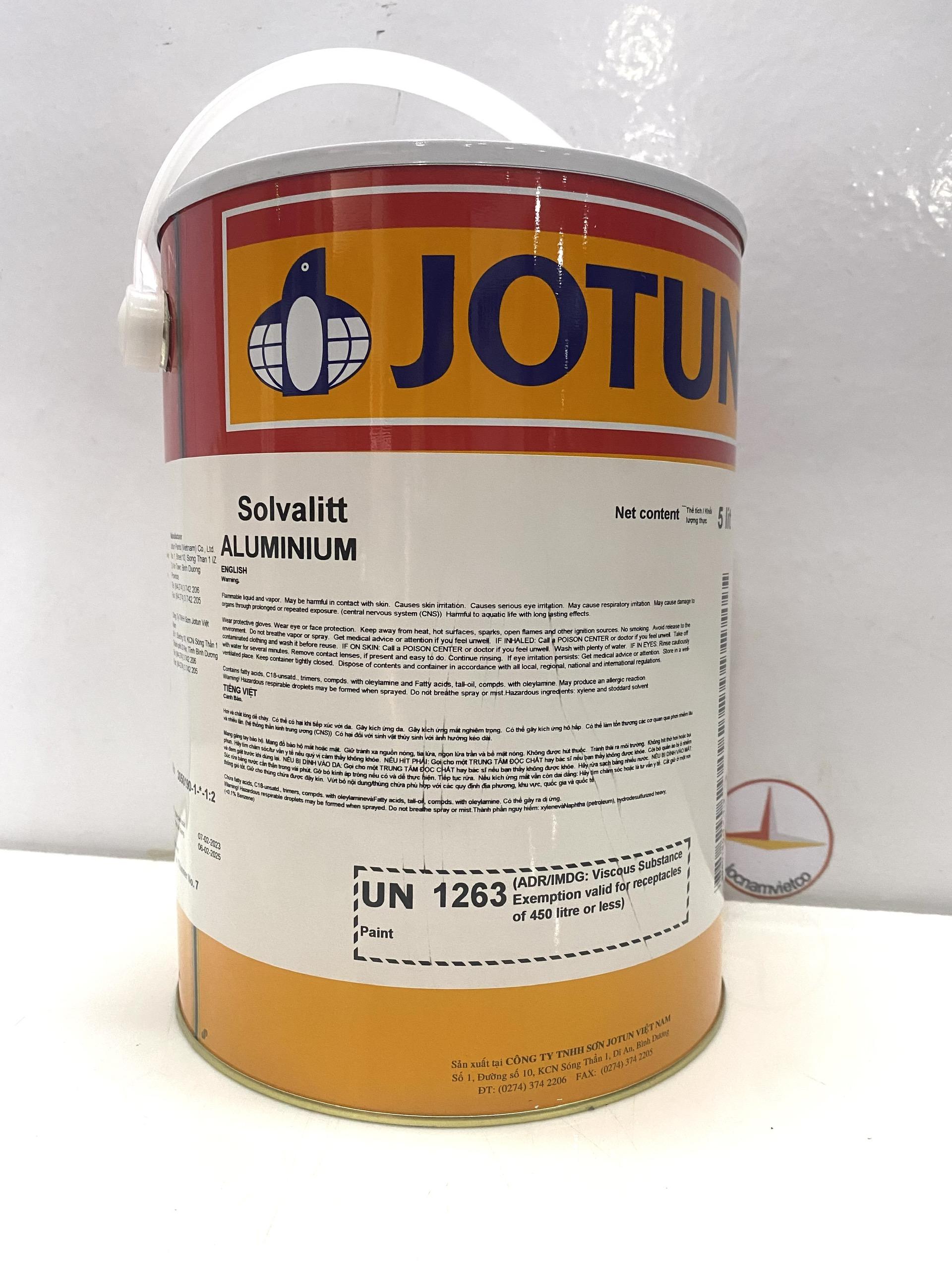 Sơn chịu nhiệt 600 oC Jotun Solvalitt màu bạc Aluminium_ 5L – VẬT LIỆU ...