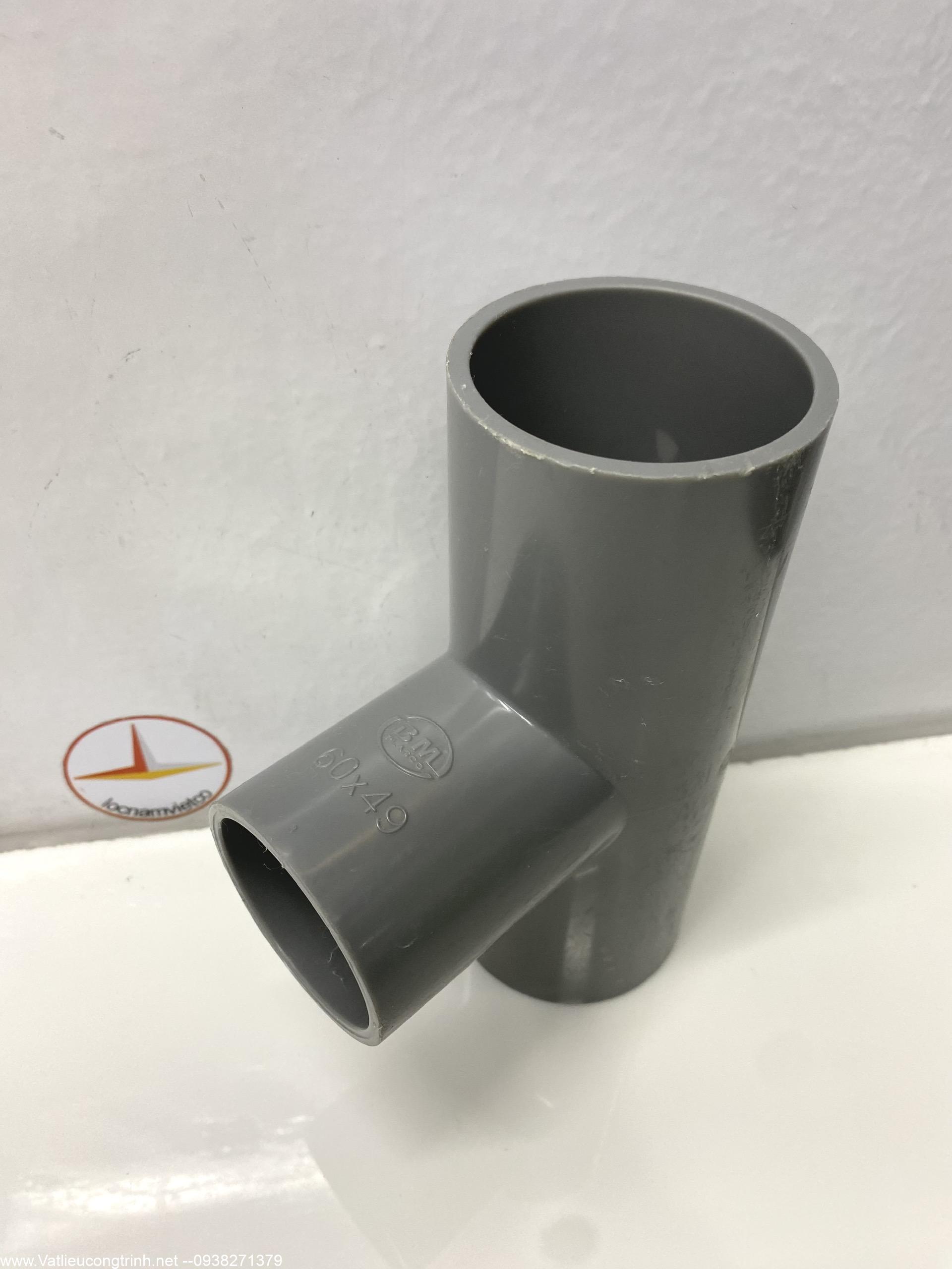 Tê giảm 60 x 49 nhựa PVC Bình Minh_T60x49 – VẬT LIỆU CÔNG TRÌNH