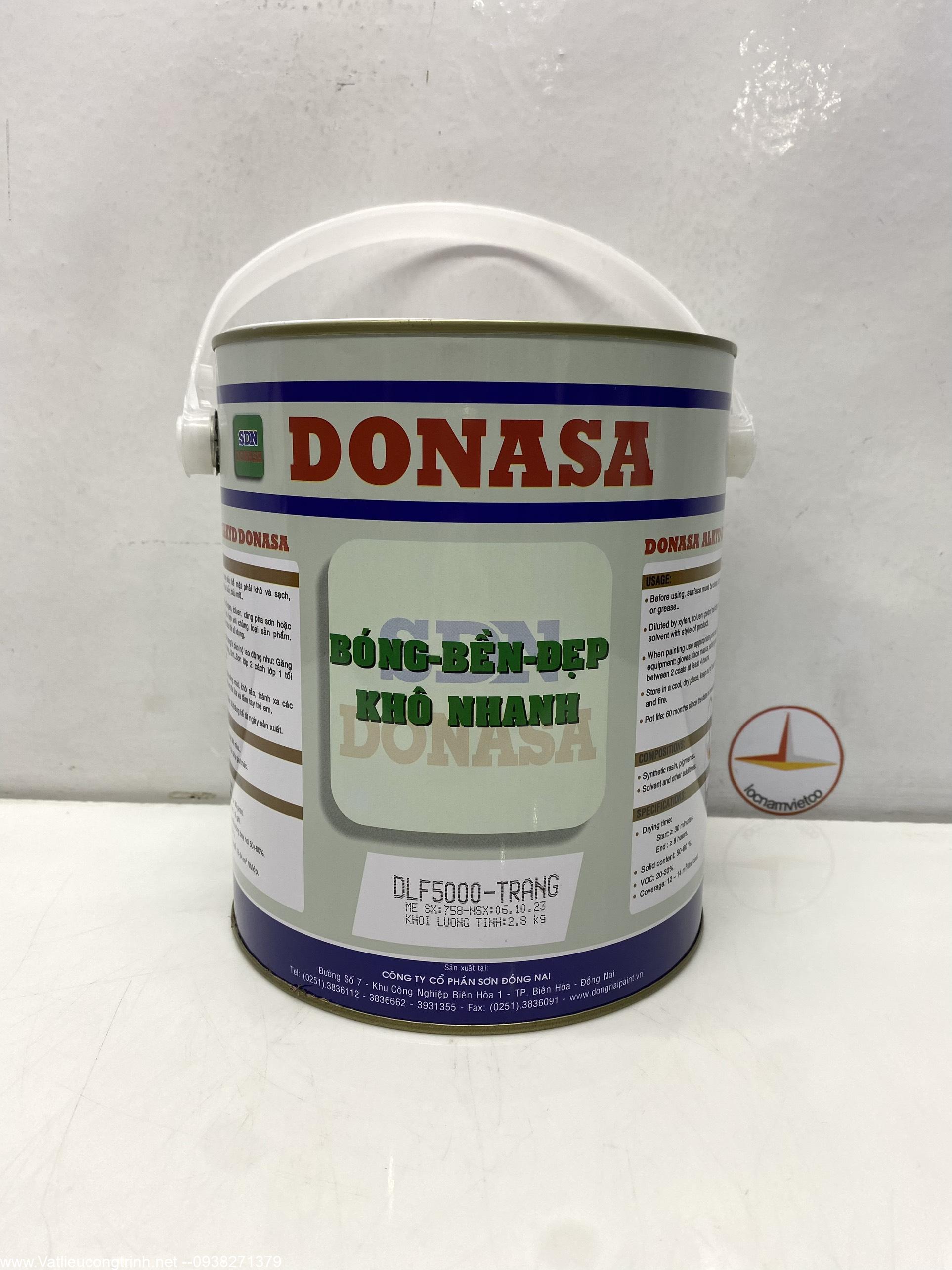 Sơn dầu Đồng Nai Donasa màu trắng bóng White 5000_ 2.8Kg – VẬT LIỆU ...
